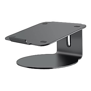 POUT Eyes 4 Metal Laptop Stand with 360 Rotating Base & Built-in Cable Ring — Ergonomic Aluminum Computer Riser for Laptop 10 to 17 Inches — for Apple Mac MacBook Air Pro HP LG Dell Sony