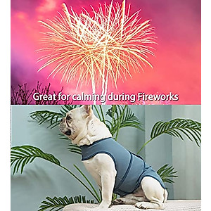 SyChien Dog Anxiety Jacket Calming Relief Shirt,Calming Vest Coat for Extra Large boy Girl Dogs,Deep Blue XL