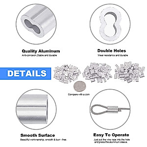 Glarks Up To 2.2mm Wire Rope Crimping Tool Wire Rope Swager Crimper Fishing Crimping Tool With 180Pcs 1.2/1.5/2mm Aluminum Double Barrel Ferrule Crimping Loop Sleeve Kit