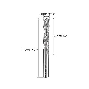 uxcell 4.15mm Solid Carbide Drill Bits Straight Shank for Stainless Steel Alloy Hard Steel, Hardened to 50 HRC