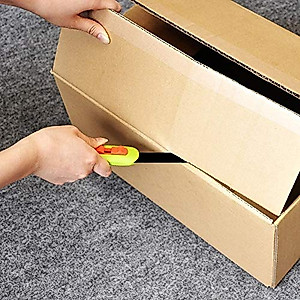 CANARY Box Cutter Retractable Blade, Safety Corrugated Cardboard Cutter Knife [Non-Stick Fluorine Coating Blade], Made in JAPAN, Green (DC-30F-1)