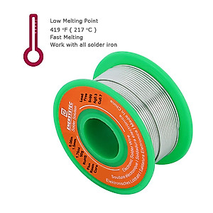1.5mm Electronic Solder Wire Lead Free Rosin Flux Core Diameter 0.06in Large Size Solder Wire Gauge 1.76oz 50g Sn99 Ag0.3 Cu0.7 Flow Electric Soldering Unleaded PB Free