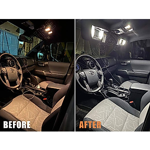 AUTOGINE Super Bright 6000K White LED Interior Light Kit Package for 2016 2017 2018 2019 2020 2021 2022 Toyota Tacoma + Install Tool