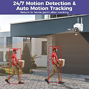 [Auto-Track & 10X Zoom] XMARTO 10CH WiFi 6 HD PTZ Security Camera System Wireless Outdoor/Indoor, Dual-WiFi 4K NVR with 8X Rotate 6MP Home Cams, 1TB HDD (Plug-in 24/7 Surveillance, WiFi-Relay)