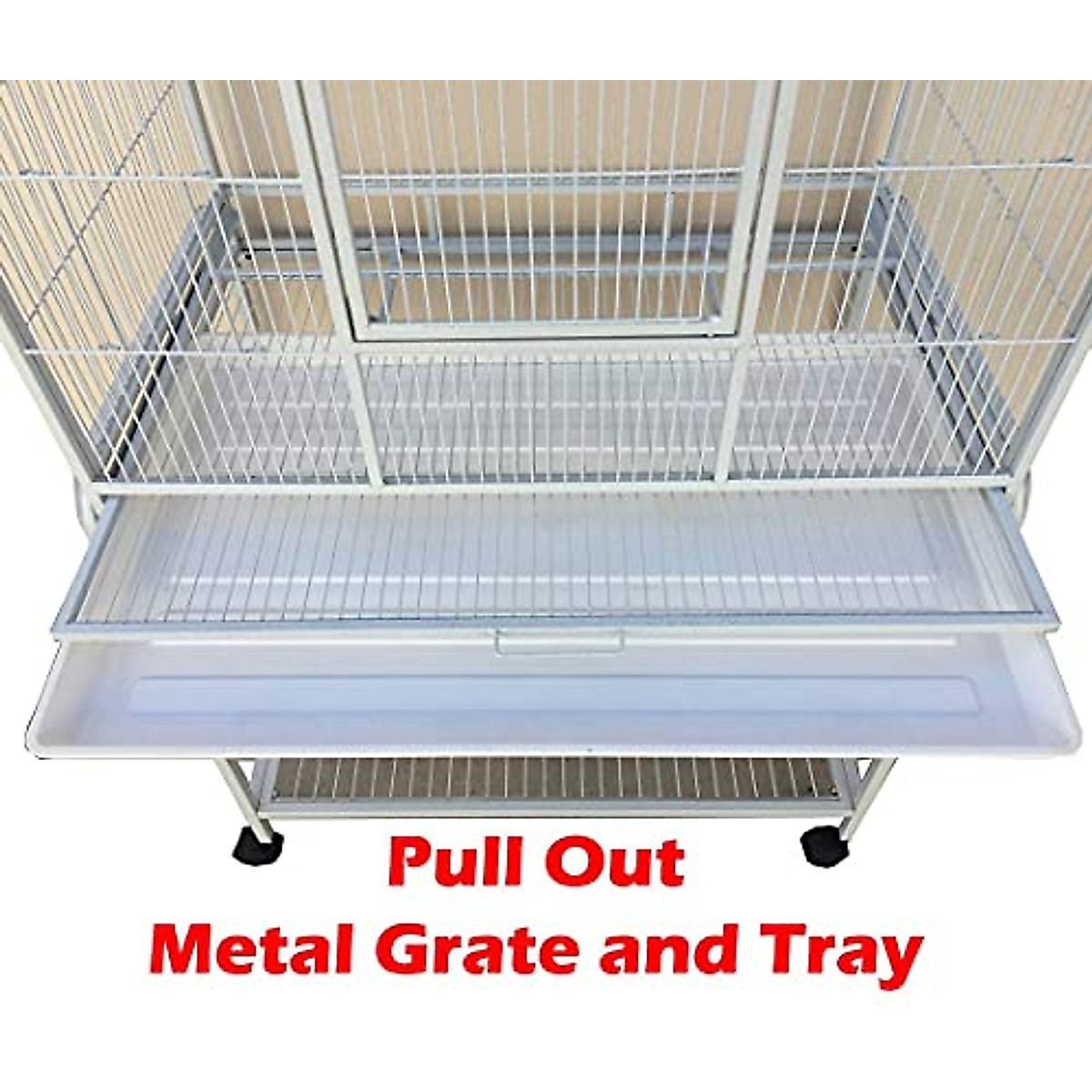 New Large Wrought Iron 4 Levels Ferret Chinchilla Sugar Glider Cage 30-Inch by 18-Inch by 63-Inch with Stand on Wheels