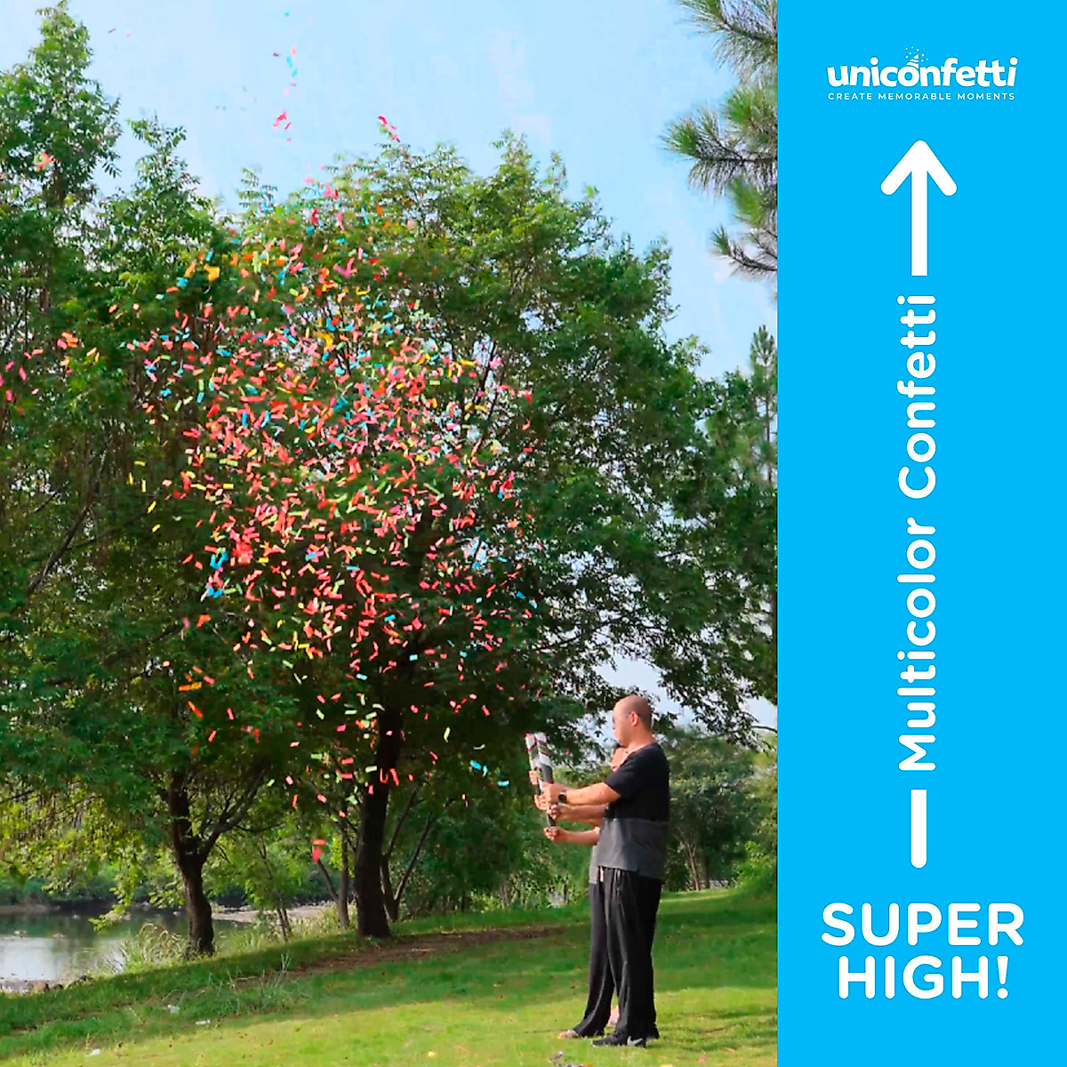 16" STREAMERS Confetti Cannons - 6Pack Biodegradable Colorful Streamers Confetti Party Poppers, Streamer Poppers No Mess, Loud POP|Up to 40ft, Wedding, Birthday Red/Blue/Purple/Yellow/Green/Rainbow