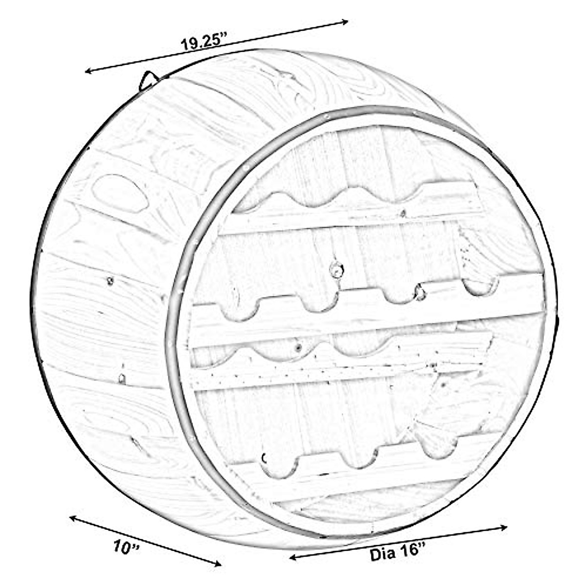 Vintiquewise Wooden Hanging Wine Barrel Wine Rack