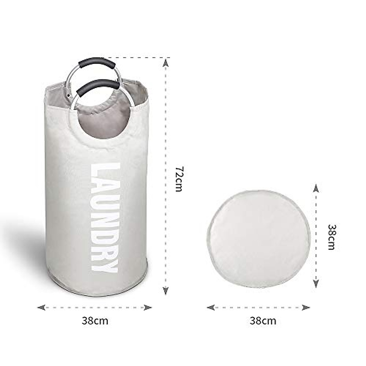 Collapsible Laundry Basket, 82L Large Laundry Hamper with Handles Foldable Washing Bin, Folding Waterproof Oxford Fabric Laundry Bag Storage Clothes Organization for Bathroom Travel Shopping College