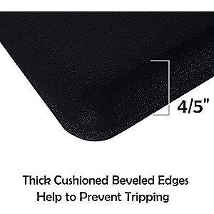 Pauwer Anti Fatigue Comfort Floor Mat for Kitchen Standing Desk 4/5" Thick Cushioned Kitchen Floor Mats Runner 20"x42" Long Non Slip Kitchen Rug Waterproof Comfort Standing Mats, Black