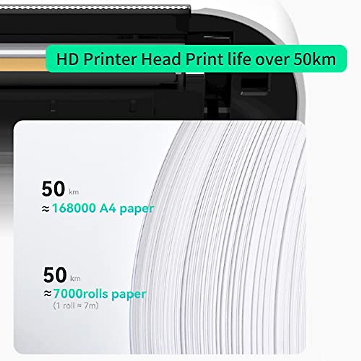 Bisofice PeriPage Portable Printer, A4 Wireless Bluetooth Travel Printer, Portable Thermal Printer Compatible with Android and iOS, Support 2''/3''/4'' Paper Width, Mobile Printer