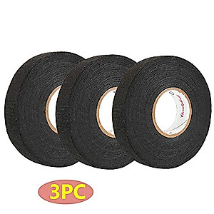 Wire Loom Harness Tape, Wiring Harness Cloth Tape, Adhesive Fabric Tape, High Temperature Resistant Automotive Wiring Harness Tape,(19 mm X 13m,3 Rolls)