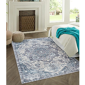 Bellini Rugs Machine Washable Rug with Non Slip Backing, Living Room Rug, Kitchen Area Rug, Pet Friendly Area Rugs, Throw Rugs for Entryway, Home Floor Decor, 4' x 6'