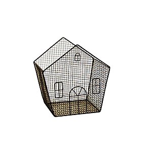 Wald Imports Black Metal 8" Desk Storage Wire House
