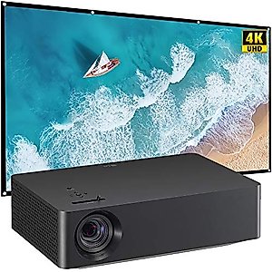 LG HU70LAB 4K UHD LED Smart Home Theater Projector, 140" Display, Bluetooth Bundle with 120" Minolta 16:9 Indoor-Outdoor Screen