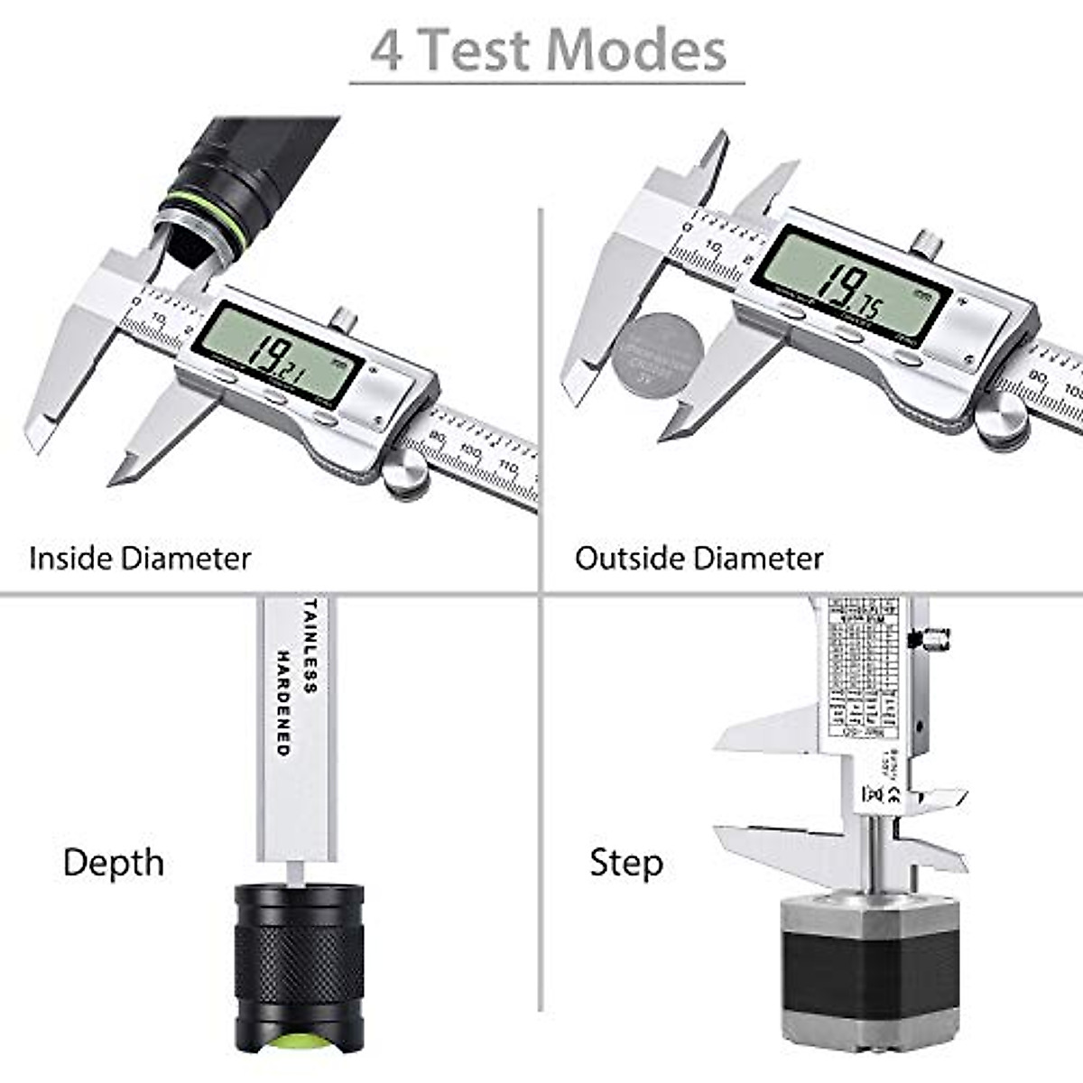 Proster Digital Vernier Caliper 6inch/150mm + 32 Feeler Gauges Dial Calipers Electronic Caliper Fractions/Inch/Metric Calipers Measuring Tool for Length Width Depth Inner/Outer Diameter