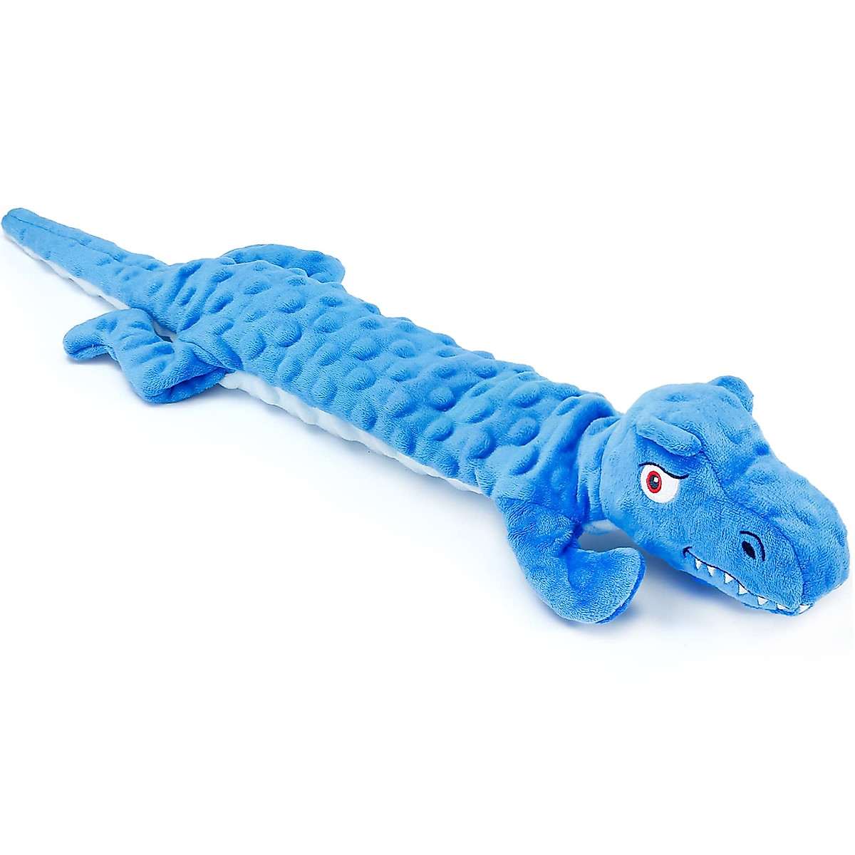 Senneny No Stuffing Dog Toys with Squeakers, Crinkle Plush Dog Toys for Large Medium Small Dogs, Durable Interactive Dog Toys for Puppies, Crocodile