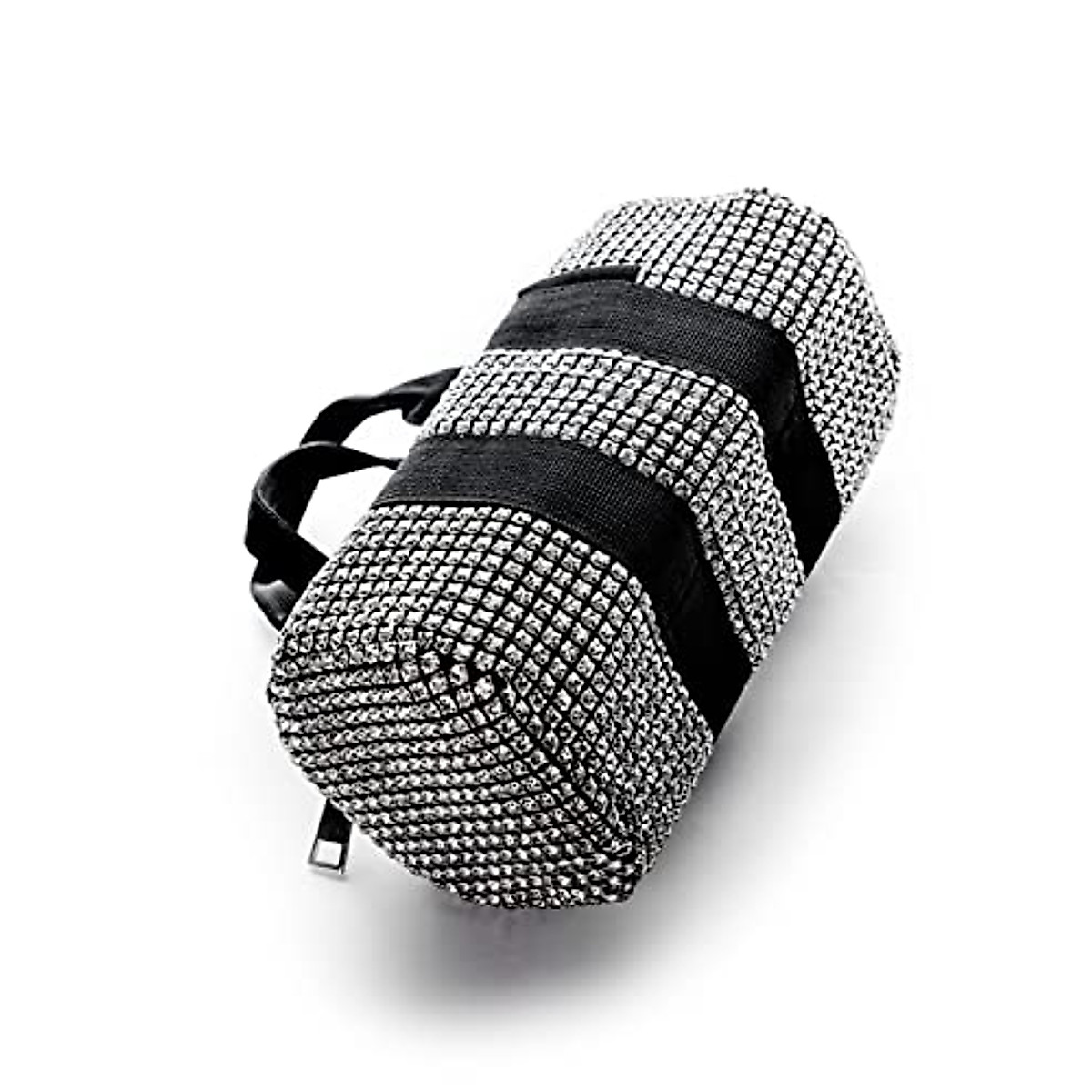 Plursona Bella Rhinestone Purse Luxury Sparkly Silver With Top Handle and Detachable Cross Body Bag Chain