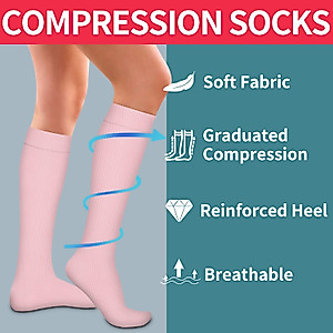 Laite Hebe 4 Pairs-Compression Socks for Women&Men Circulation-Best Support for Nurses,Running,Athletic