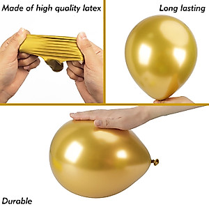 RUBFAC 149pcs Metallic Gold Balloons 18 12 10 5 Inch Different Sizes Latex Gold Balloon Arch Garland Kit for Birthday Party Wedding Engagement Graduation Baby Shower Decorations