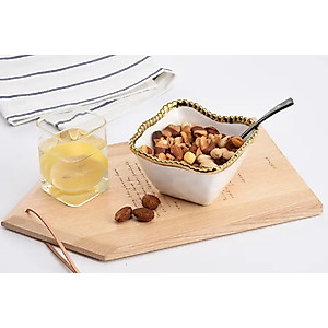 Pampa Bay Golden Salerno Porcelain Square Snack Bowl