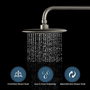 WRISIN Shower Faucet Set Brushed Nickel (Valve Included), Shower System with Rain Shower and Handheld, Shower Valve Kit with Valve and Shower Head