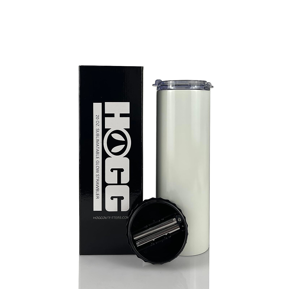 Hogg 20oz Sublimation Glow in the Dark Tumbler Case (25 Units) - Strawbler, Glow in the Dark Sublimation Tumblers 20 oz, Blank Tumblers in Bulk, Glows After Exposure to Light - Green Tumbler