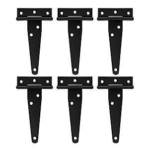 6pcsT Hinges, Gates, Black Hinges, Heavy Duty Hinges for Wooden Fences, Sheds, Wooden Boxes, Garden Gates, Log Cabins Cerniera