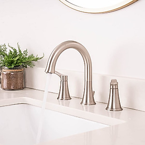 EZ-FLO Bathroom Faucet, Widespread Lavatory Sink Faucet with 2 Handles, Brushed Nickel, 10715