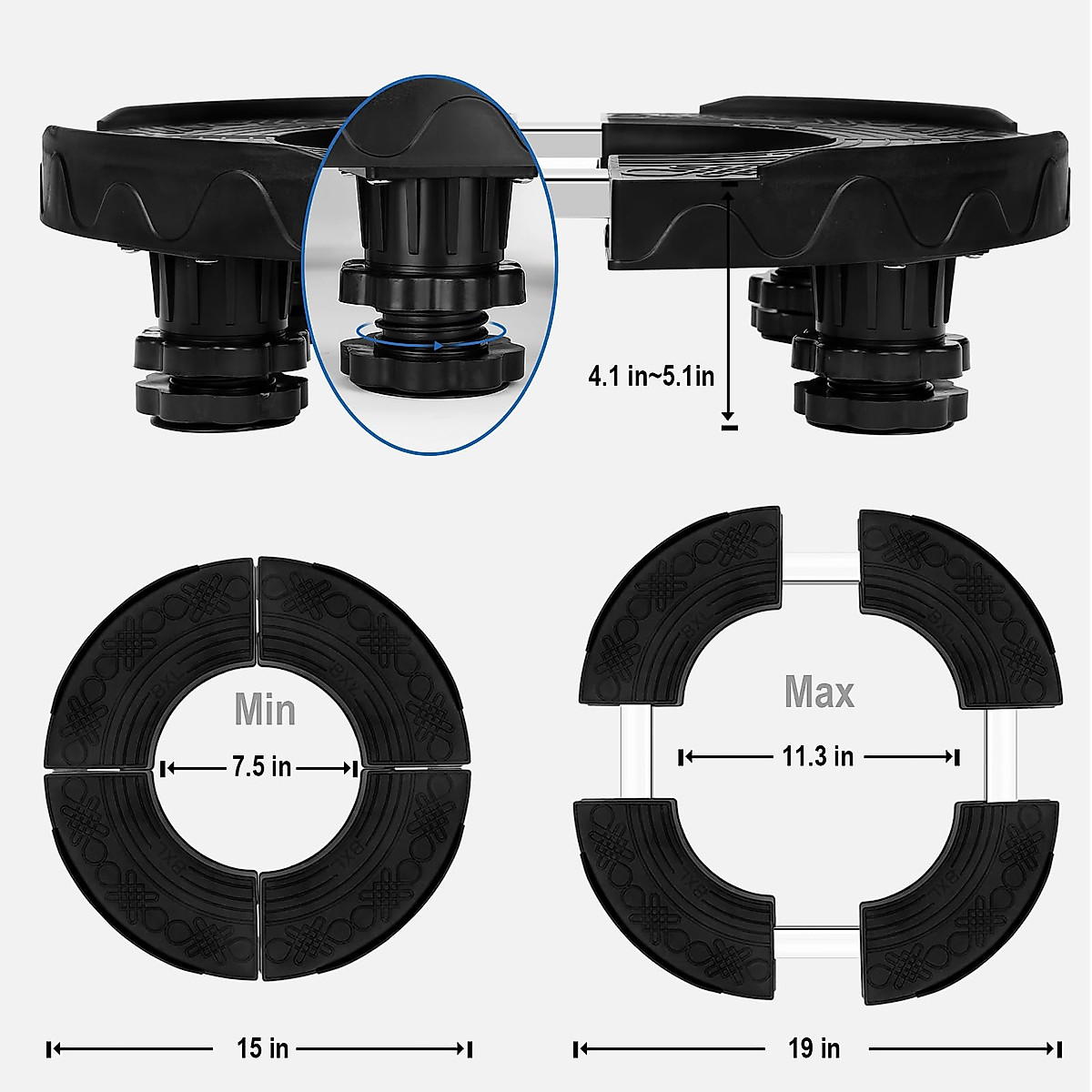 WBD WEIBIDA Heavy Duty Plant Stand Outdoor Adjustable PLant Stand for Multiple Plant Anti-Rust Large Flower Plant Pot Stands Plant Holder for Your Garden, Patio, Porch, Balcony