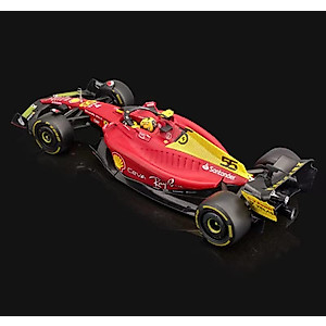 JODIYAAH Bburago 1/18 2022 F1-75 75th Anniversary F1-75#55 Carlos Sainz Alloy Luxury Vehicle Diecast Cars Model Toy Collection Gift (1/18 F1-75th No.#55)