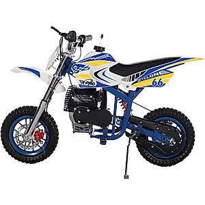 X-PRO 40cc Kids Dirt Bike, 4-Stroke Gas Power Mini Pit Bike with Off-Road Tire and Disc Brake,Blue