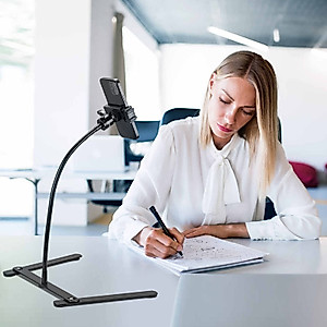 MAKKIWAI Phone Stand for Recording, Phone Tripod Adjustable and Solid, Overhead Phone Mount, Fixable Gooseneck Phone Holder for Video Recording, Online Teaching, Cookie Decorating, Live Streaming