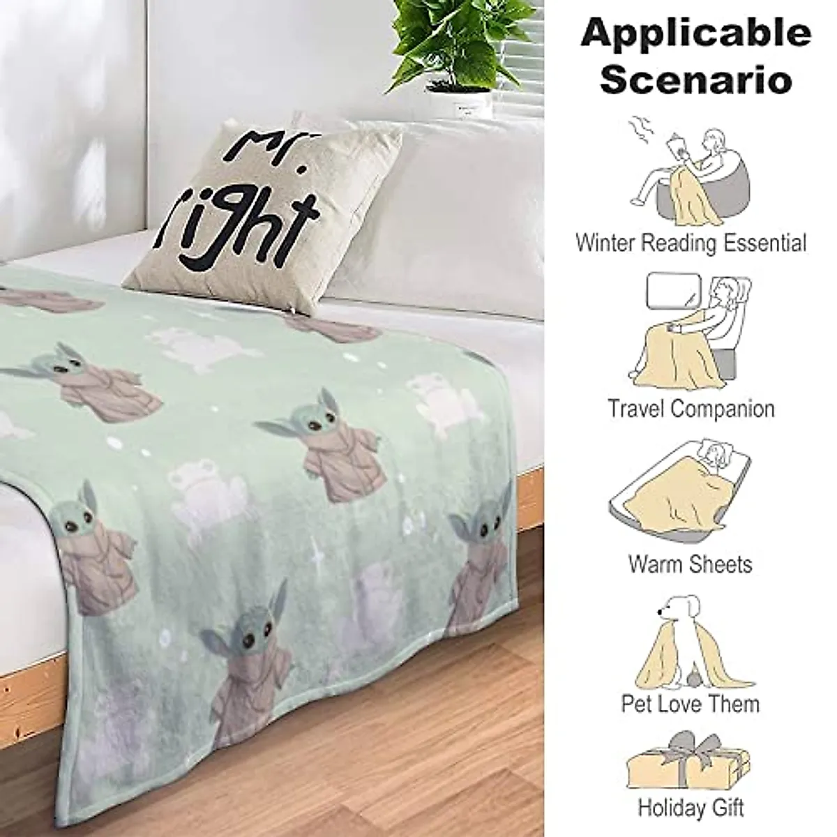 Warm Throw Blanket Winter Weighted Blankets Soft Fleece Blanket Movie Gift for Women Men Children Fans 50" X 60"