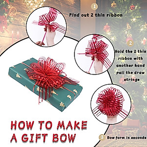 12 Pieces Mixed Color Pull Bow Wrapping Pull Bow Ribbon Pull Bows for Wedding Baskets,6 Inches Diameter Gift Bows, Large Bows for Presents (Style4, 12Pcs)