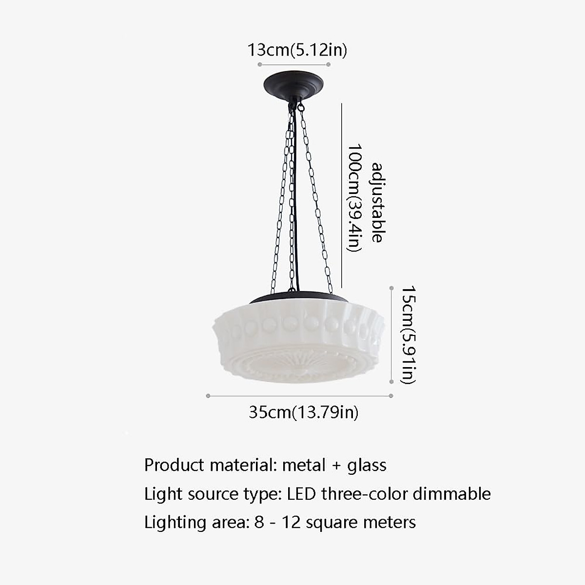 OQHAIR French Minimalist Glass Chandelier Retro Creative Wrought Iron Pendent Lamp Home Bedroom Bedside Restaurant Porch Suspended Chandelier LED Variable Light Indoor Lighting