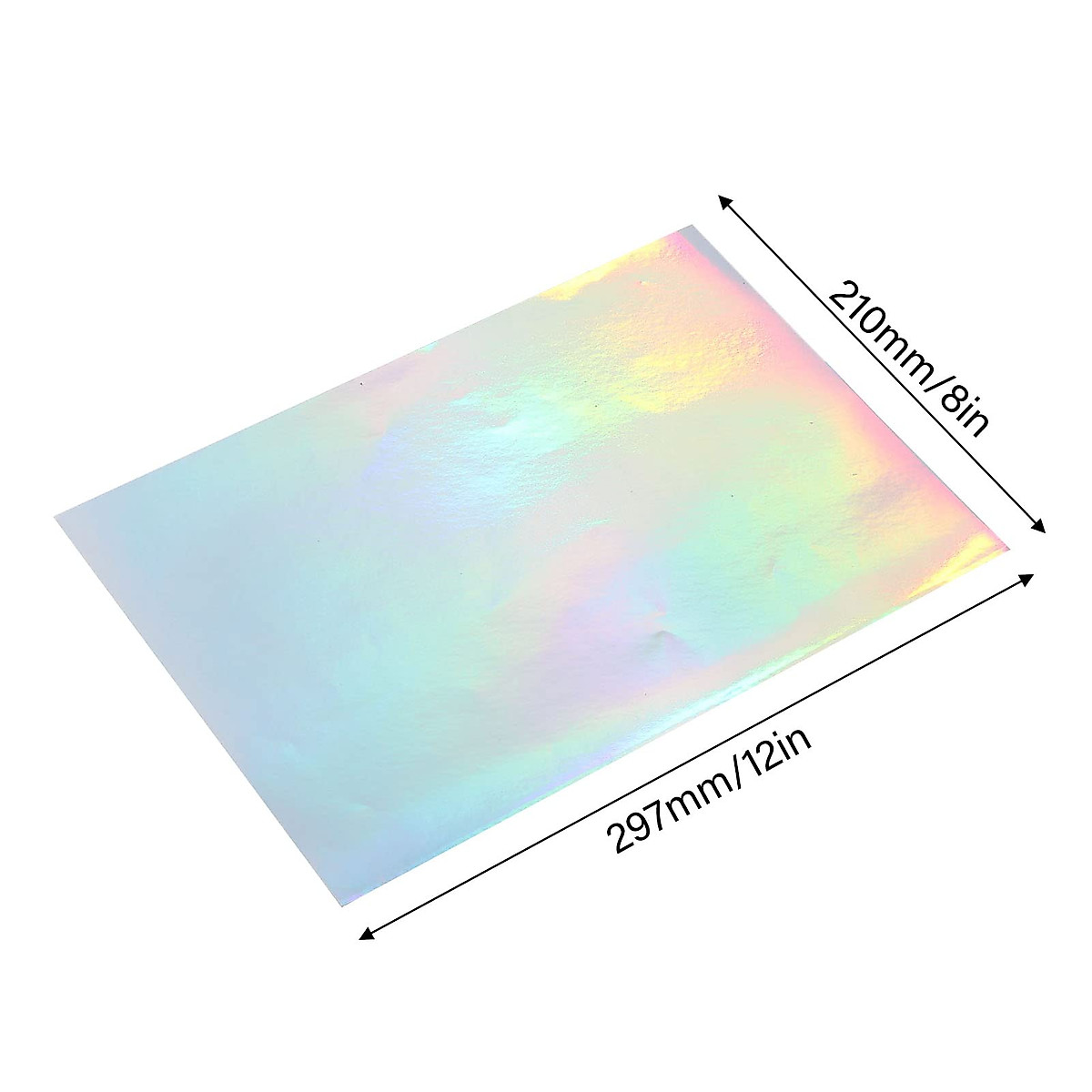 22 Sheets Holographic Sticker Paper, A4 Size 8 x 12in Dries Quickly Printable Holographic Stick Adhesive Paper for Inkjet Printers, Photocopiers, Printers
