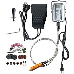 780W Strong Power Flex Shaft Hanging Grinder, 23000 RPM Electric Multi-function Metalworking Tools, 1/4"HP Rotary Tool Repair Kit, Foot Pedal Control Metal Flexible Shaft (780W)