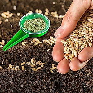 4 Pieces Hand Dibber Sowing Dispenser Set, Adjustable Garden Hand Tool Flower Sow Traditional Sets, Hand Bulbs Stainless Steel Dibbers