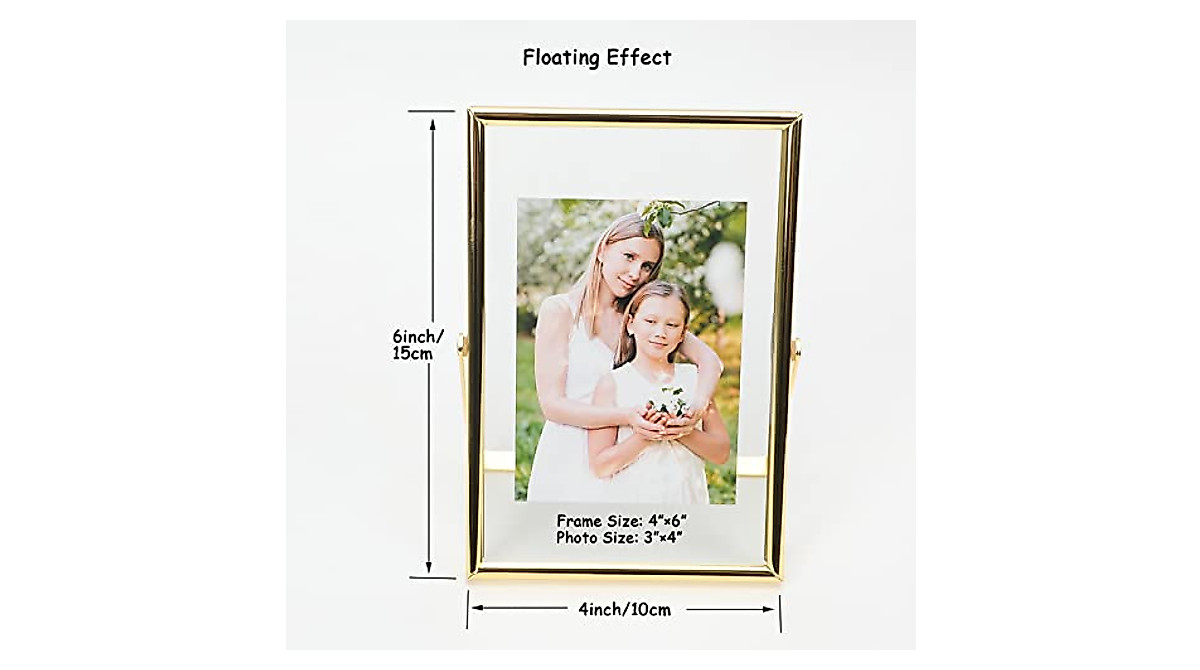 AhaGo Gold Floating Picture Frame - Elegant & Versatile