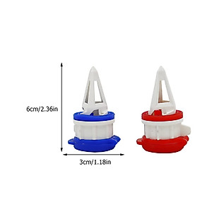 HEMOTON Box Drinks Spout Pourer, 4Pcs Liquor Pourers Wide Mouth Juice Milk Bottle Splitter Beverage Changeover Caps for Home Kitchen Jelly Coffee Water Bag Red Blue