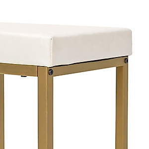 Tiophome Dining Modern Faux Marble Countertop Stools/Storage Shelves, Breakfast Table Chair Home Kitchen Bistro, Living Room Furniture (White/Gold), 3-Piece Bar Pub Set