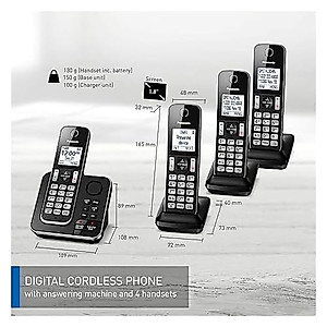 Panasonic KX-TGD394B Dect 6.0 4-Handset Landline Telephone (Renewed)