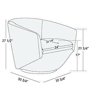CHITA Swivel Armchair, Barrel Accent Chair in Velvet Fabric for Living Room Round Chair with Metal Base, Fully Assembled, Falkirk Green