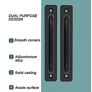 Self-Stick Instant Cabinet Drawer Handles Pulls - 2pcs Aluminum Alloy Drawer Push Pull Handles Helper with Adhesive Door Handle for Kitchen Cabinet Drawer Window Sliding Closet (180MM-2PCS, BLACK)