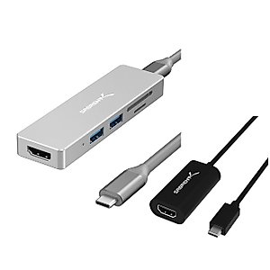 Sabrent 5 in 1 USB C Multi-Port HUB + USB 3.1 Type-C to HDMI Adapter
