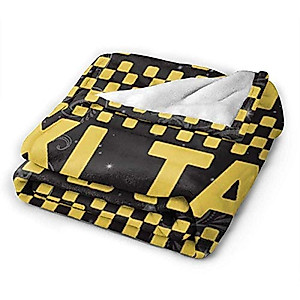 Fleece Blanket Taxi Driver Cab Throw Blanket Warm Cozy Ultra Printed Fleece Blankets for Bed Sofa Couch