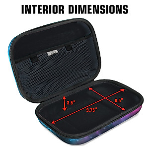 USA GEAR 10 Inch Hard Shell Hair Clipper Case - Barber Clipper Case Compatible with Wahl Clippers, Surker Hair Clippers, Andis Trimmer, Oster Hair Trimmer, Philips Barber Clippers, and More - Galaxy