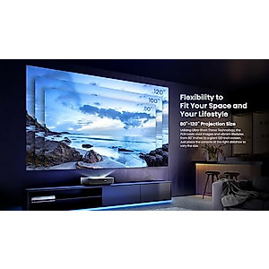 Hisense PL1 Ultra Short Throw Home Theater Smart Projector, 80"-120", 4K UHD, Dolby Vision & Atmos, HDR10, Google TV, Netflix, 2200 ANSI Lumens