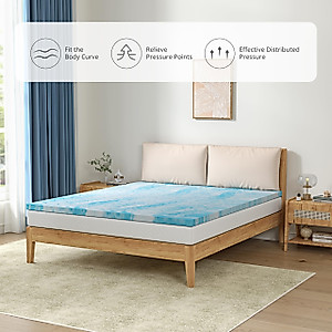 CH CHARME HOUSE 2 Inch Memory Foam Mattress Topper Twin Size, Gel Infused Memory Foam Bed Topper for Back Pain Relief, Cooling Mattress Pad, CertiPUR-US Certified, 75×38"