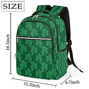 bisibuy St. Patrick's Day Women Travel Laptop Backpack, 16.1 Inches Computer Backpack, Durable Water-Repellent Travel Backpack for Business College Women Men Gift